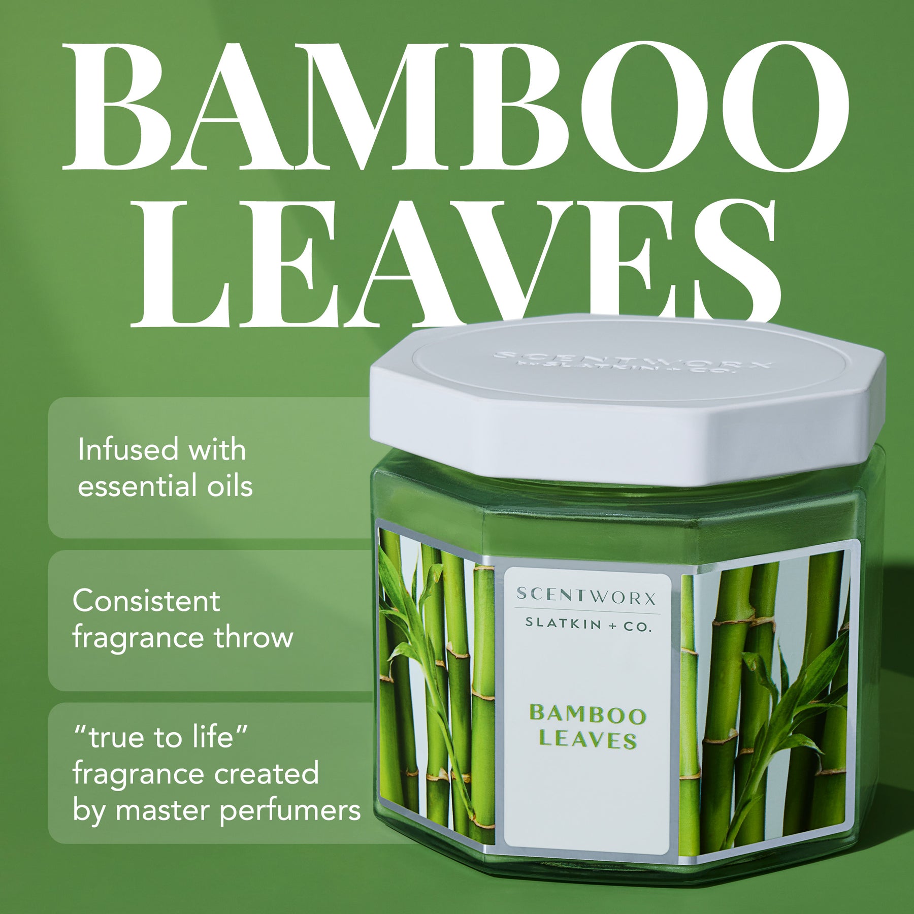 ScentWorx Bamboo Leaves 3-Wick Candle – Slatkin + Co.